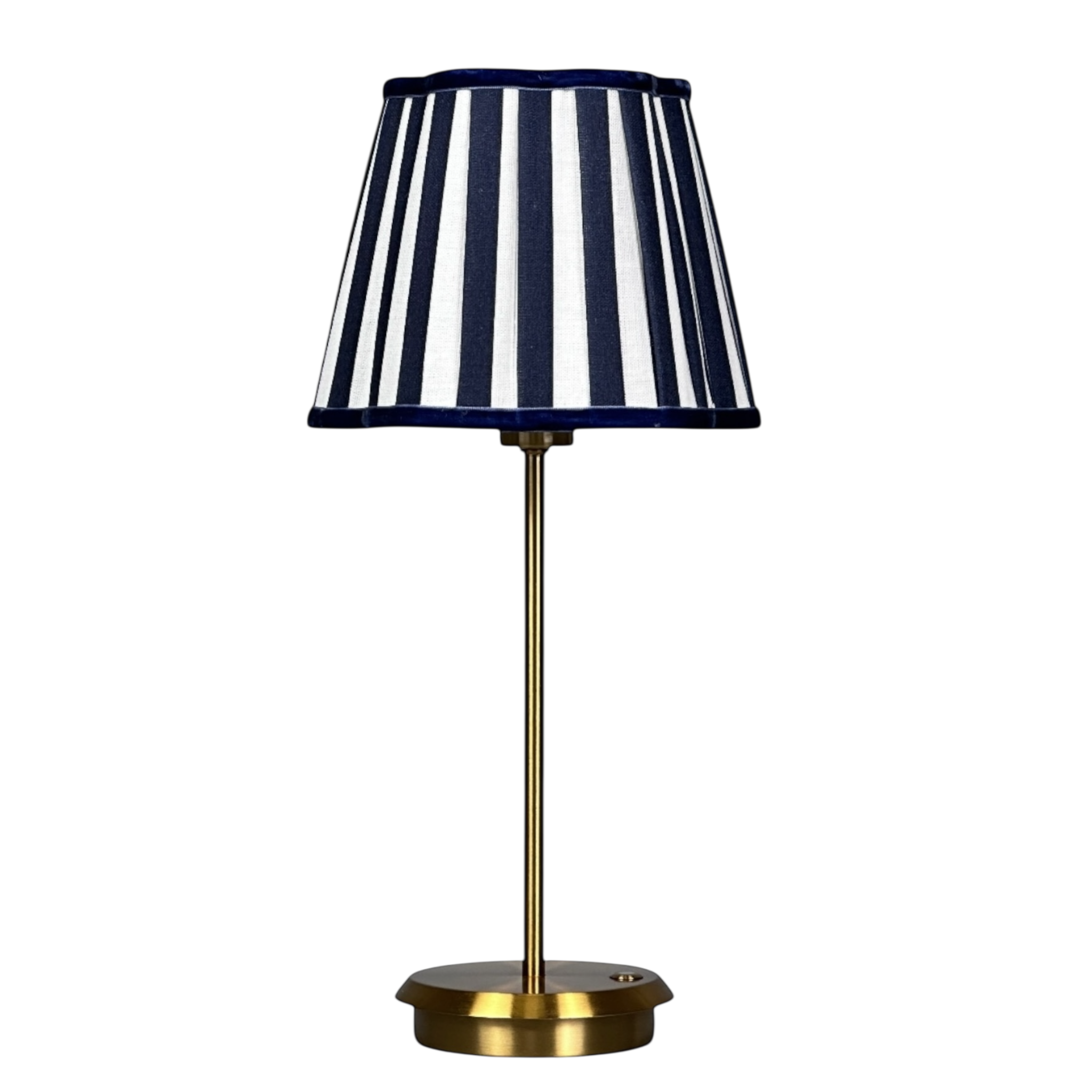 Navy & White Stripe Scalloped Lamp | Maison Fleur Chloe